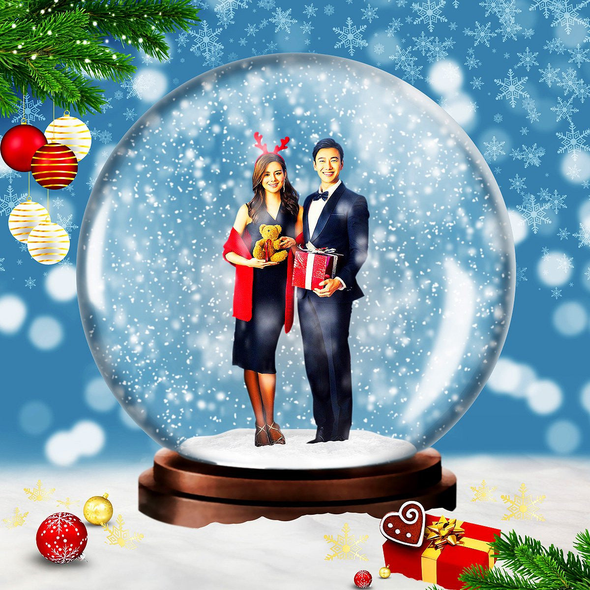 Animated Snow Globe Photoshop Action Free | watercolor action