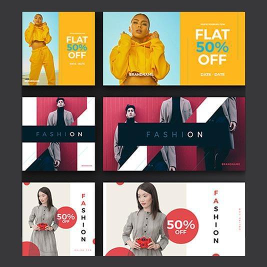 150 - FB, IG and Pinterest Banners | watercolor action