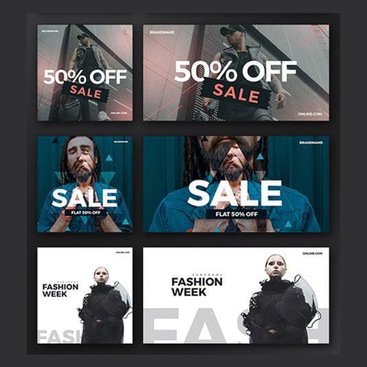 100 - Facebook Banners | watercolor action