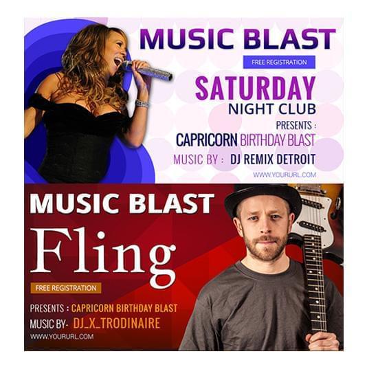 100 - Music Facebook Banners | watercolor action