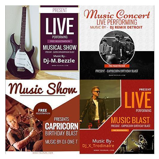 100 - Music Facebook Banners | watercolor action