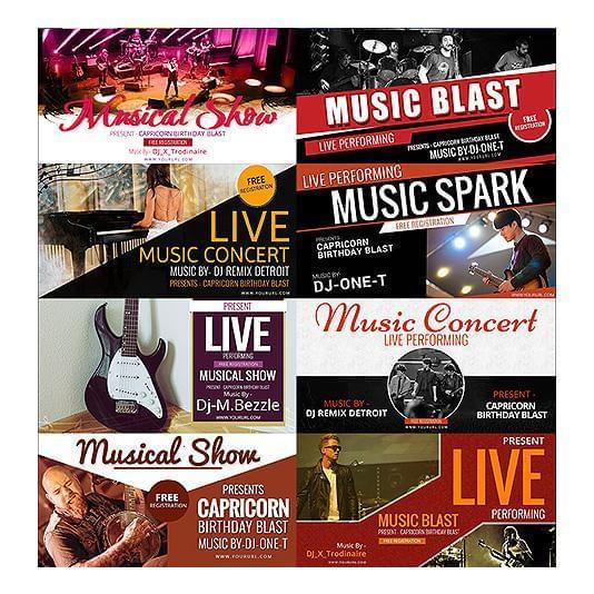 100 - Music Facebook Banners | watercolor action