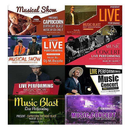 100 - Music Facebook Banners | watercolor action