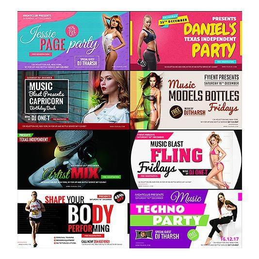 150 - FB, IG and Pinterest Banners | watercolor action