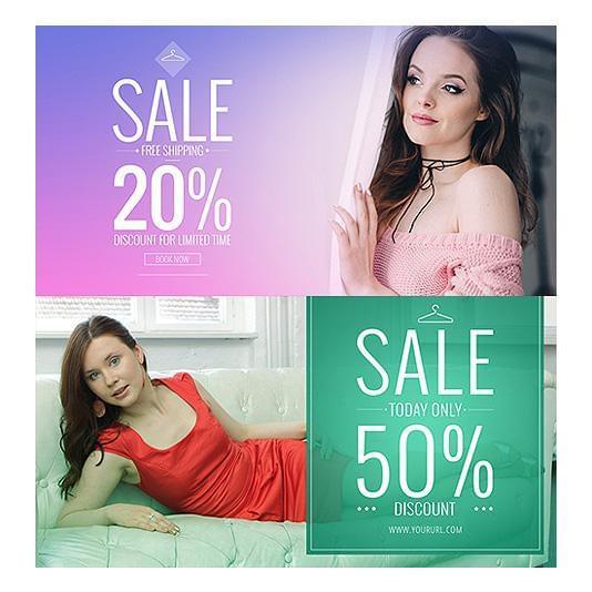 100 - Facebook Promotion Banners | watercolor action